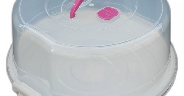 Cutie de Prajitura Rotunda cu Maner Roz, Material Plastic. Descopera ...
