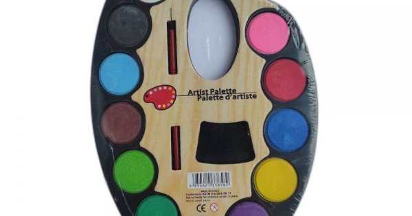 CASA OFFICE Paleta Acuarele cu Pensula Artist Palette, 12 Culori in ...