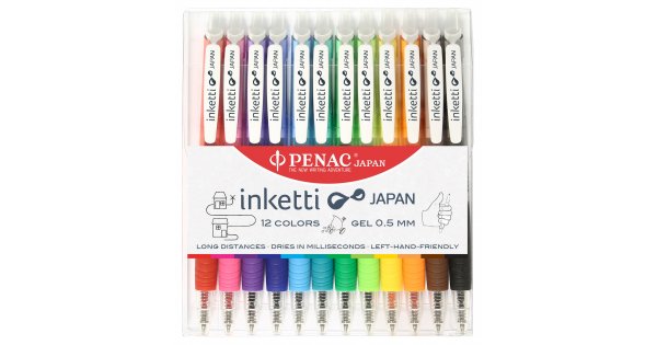 Set 12 pixuri cu gel PENAC Inketti - culori asortate